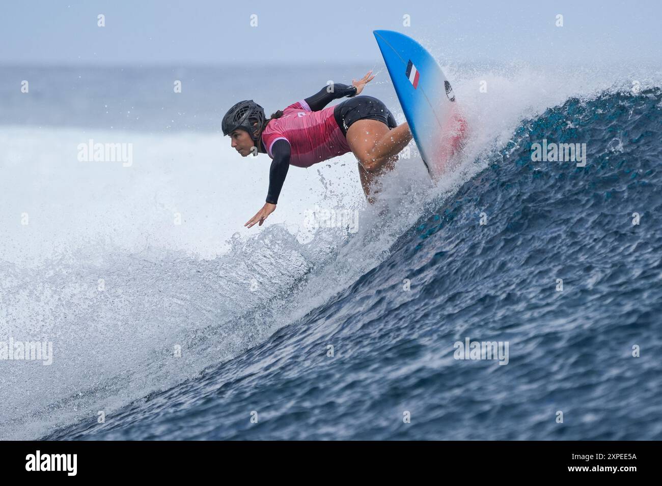 Johanne Defay, of France, surfs during the bronze medal match of the ...