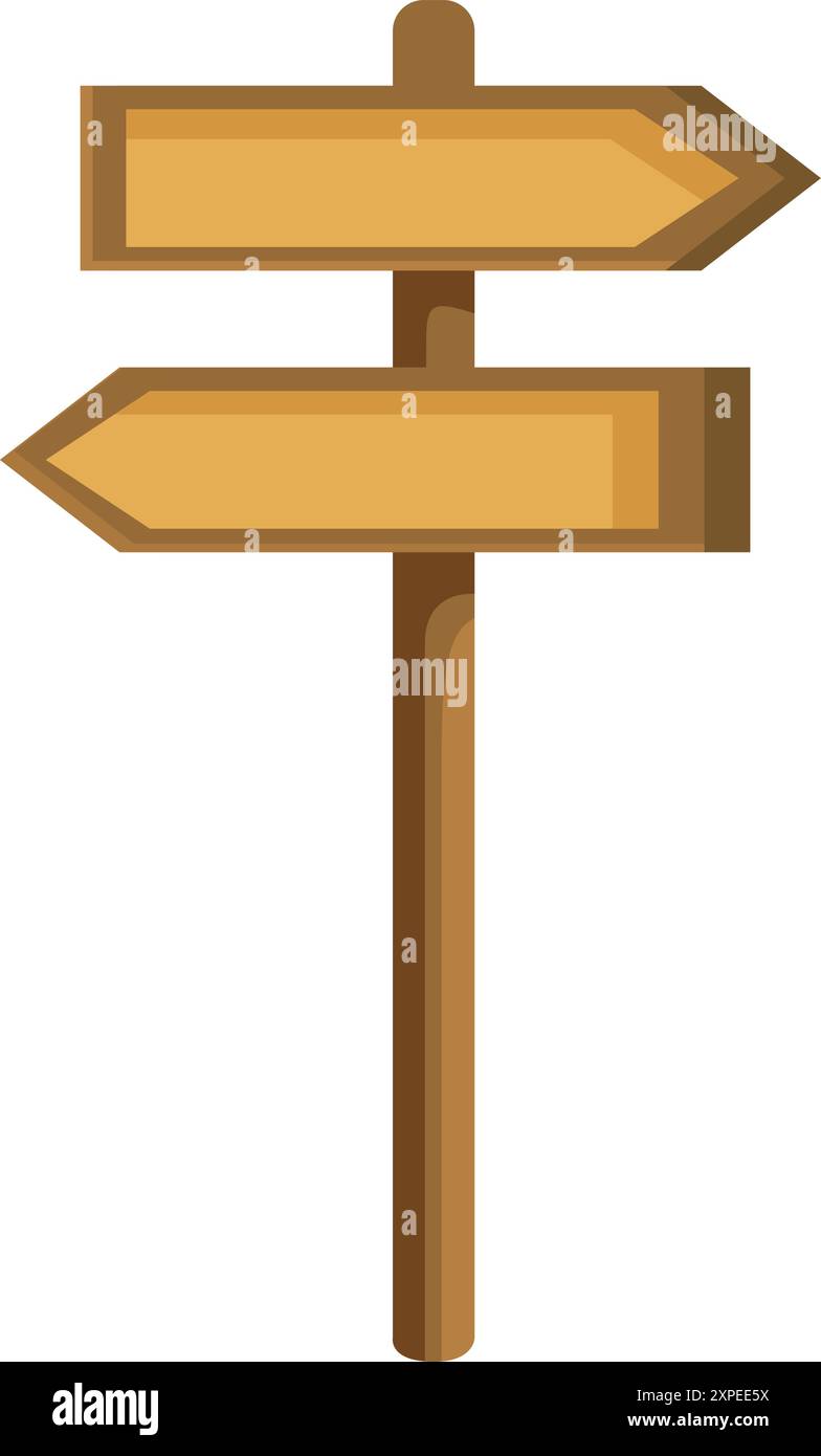 Simple wooden signpost is pointing in two different directions Stock ...