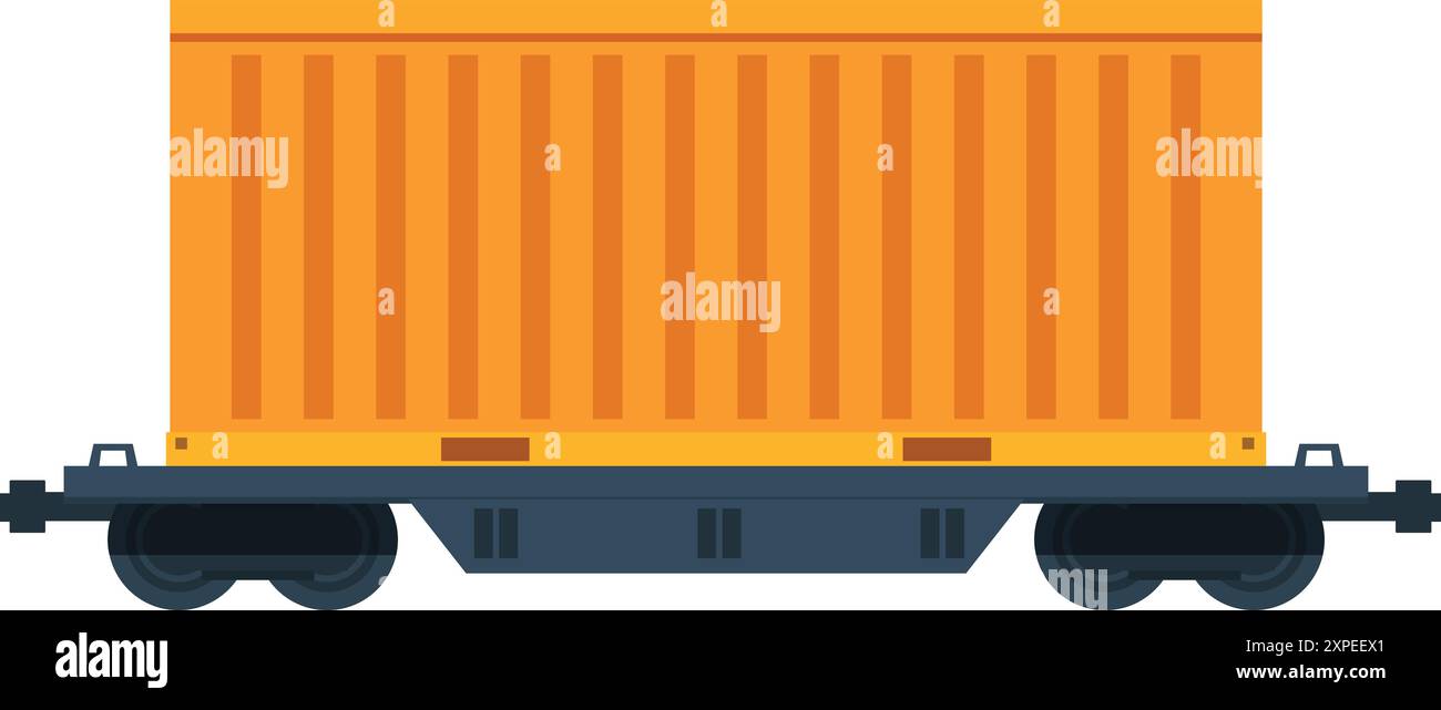 Shipping container train side view Stock Vector Images - Alamy