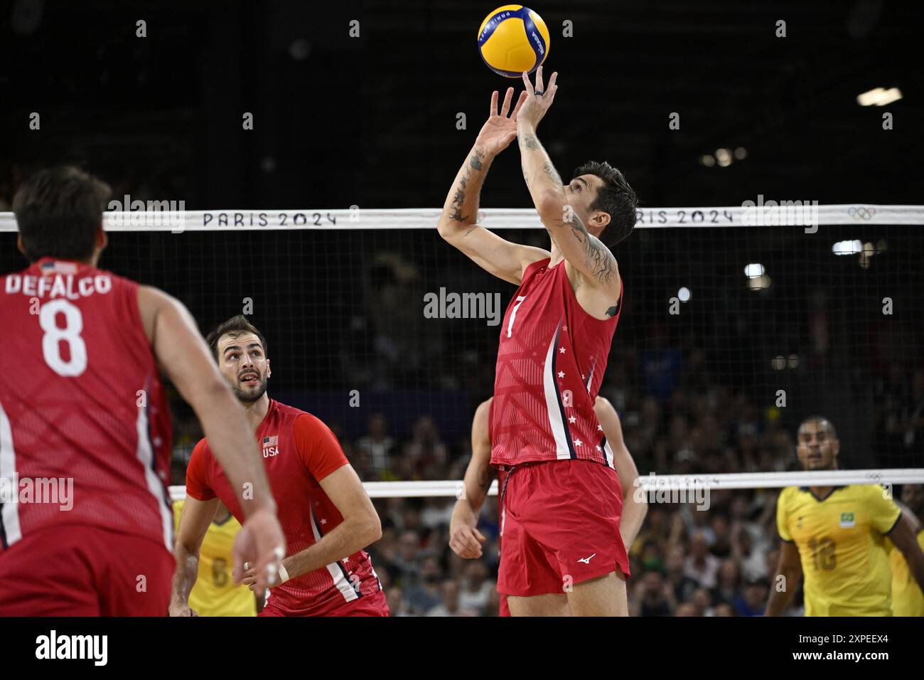 PARIS , FRANCE, 03 august 2024 OLYMPICS GAMES, VOLLEYBALL, USA and ...