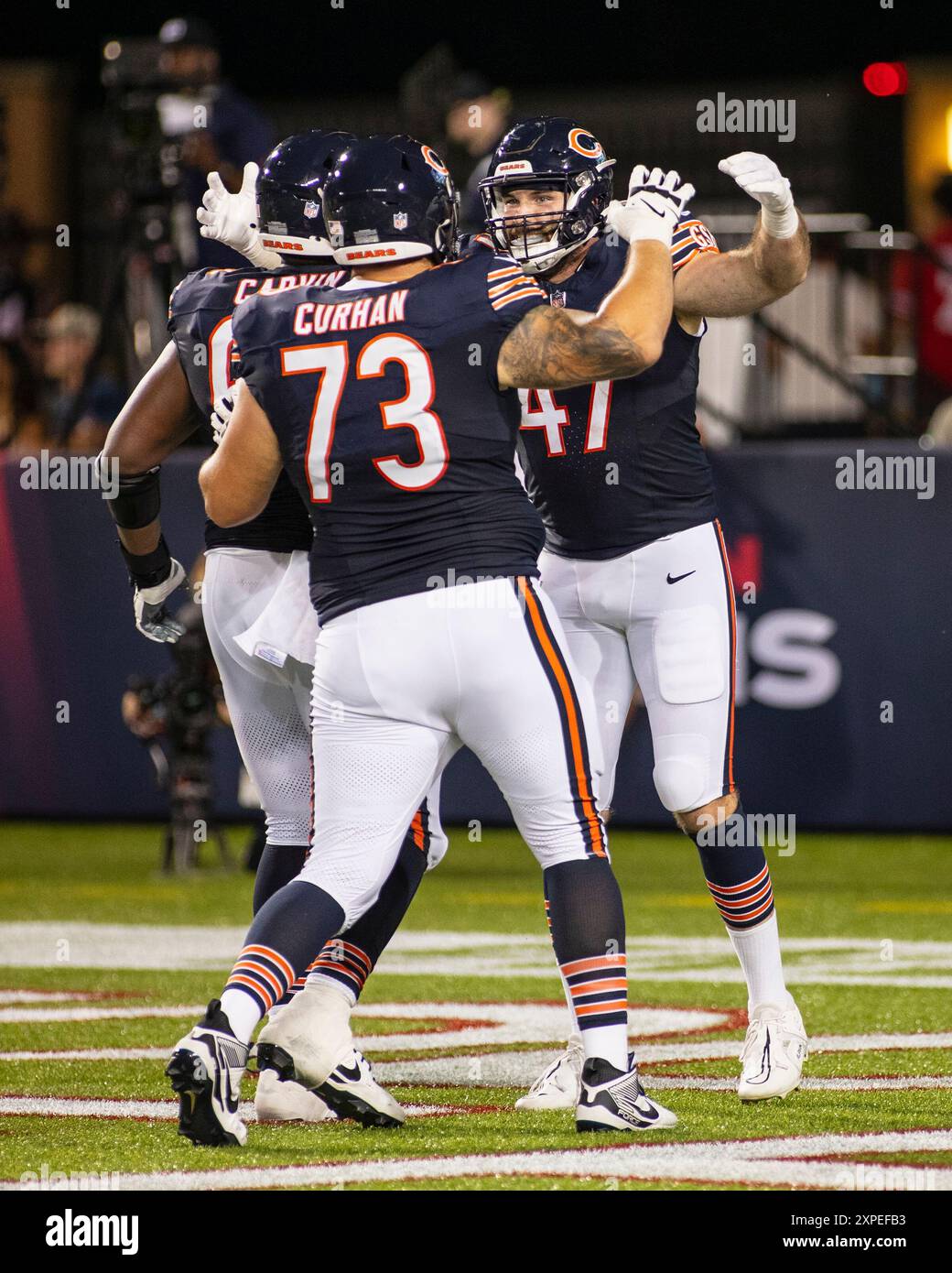 August 01, 2024: Chicago Bears #47 Tommy Sweeney celebrates his ...