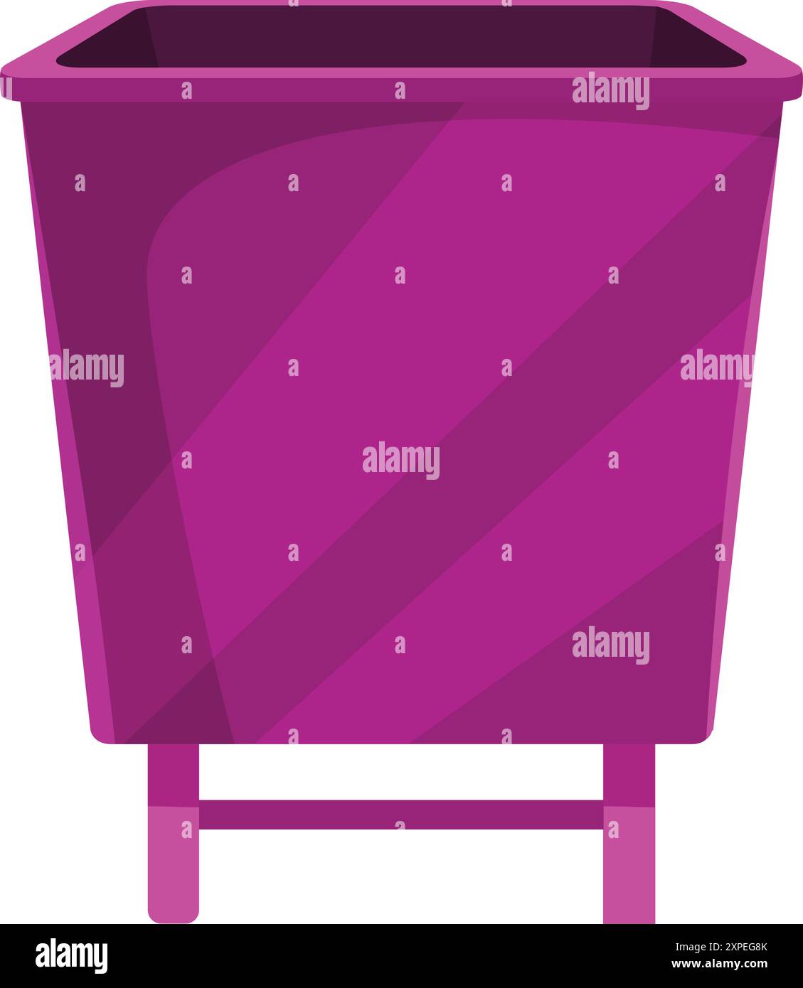 Big purple metal container standing on legs isolated on white ...