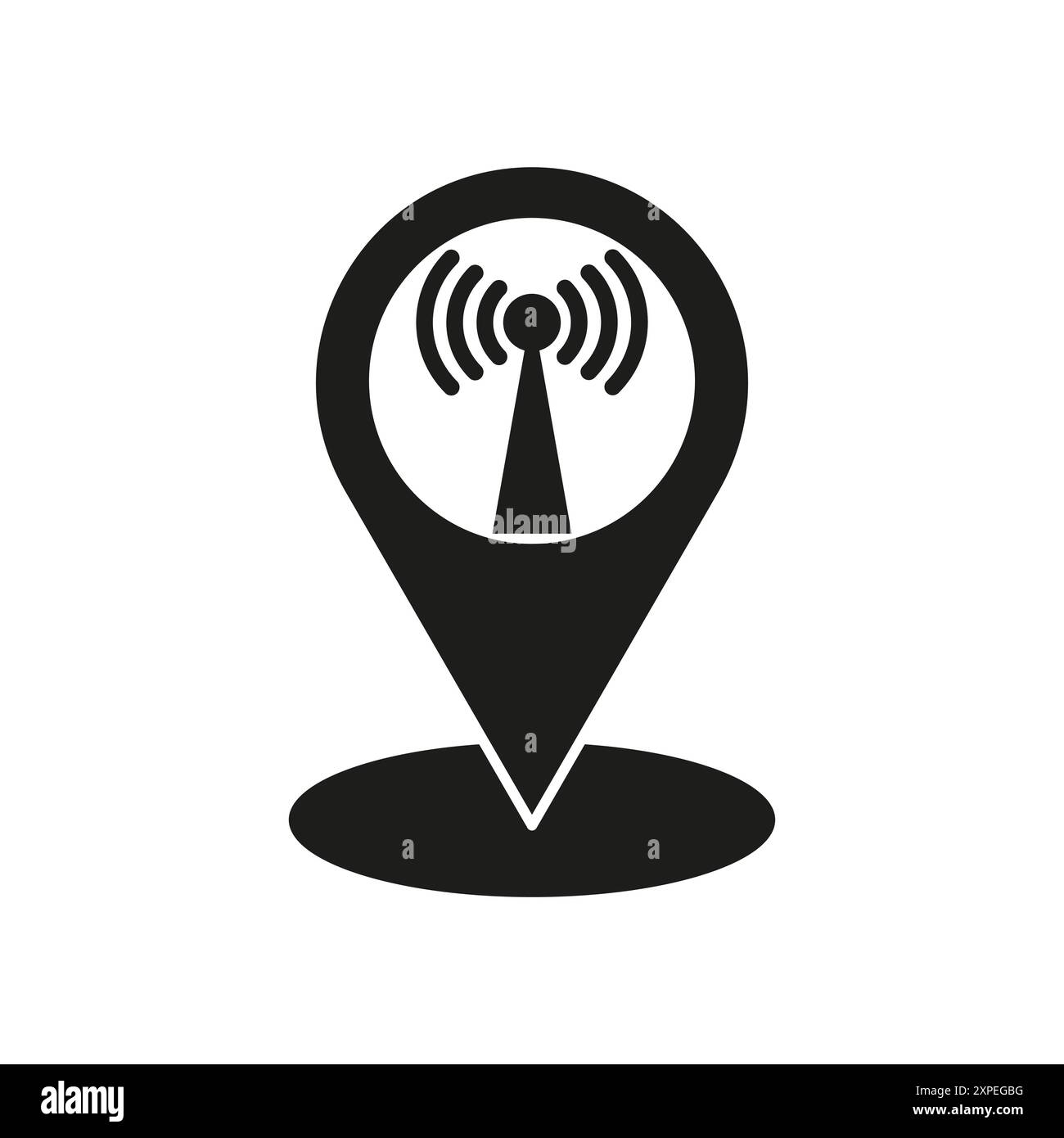 Wi Fi signal icon. Location marker symbol. Wireless network vector ...