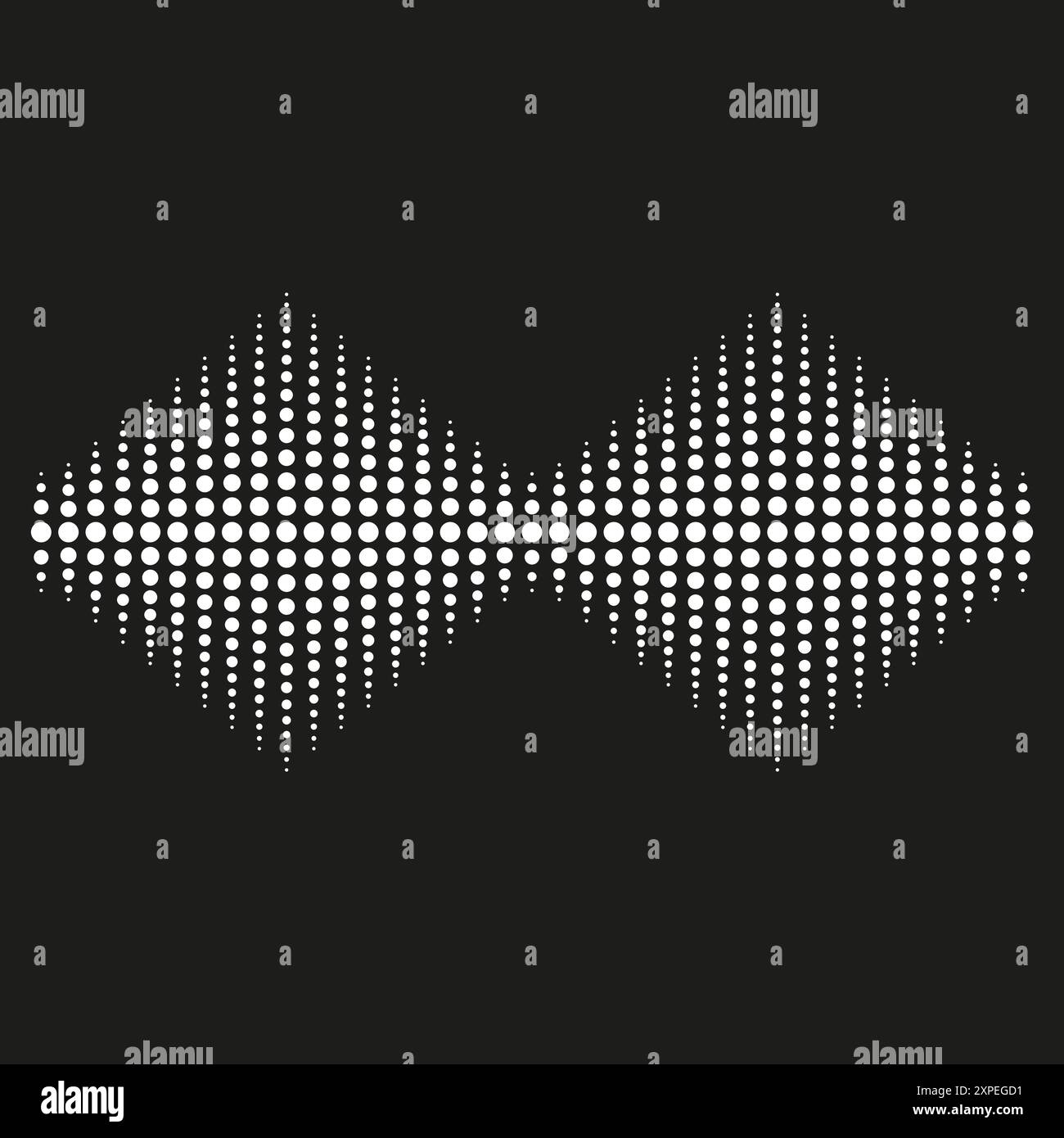 Halftone Wave Pattern Dotted Sound Visualization Abstract Audio Waveform Vector Graphic Stock
