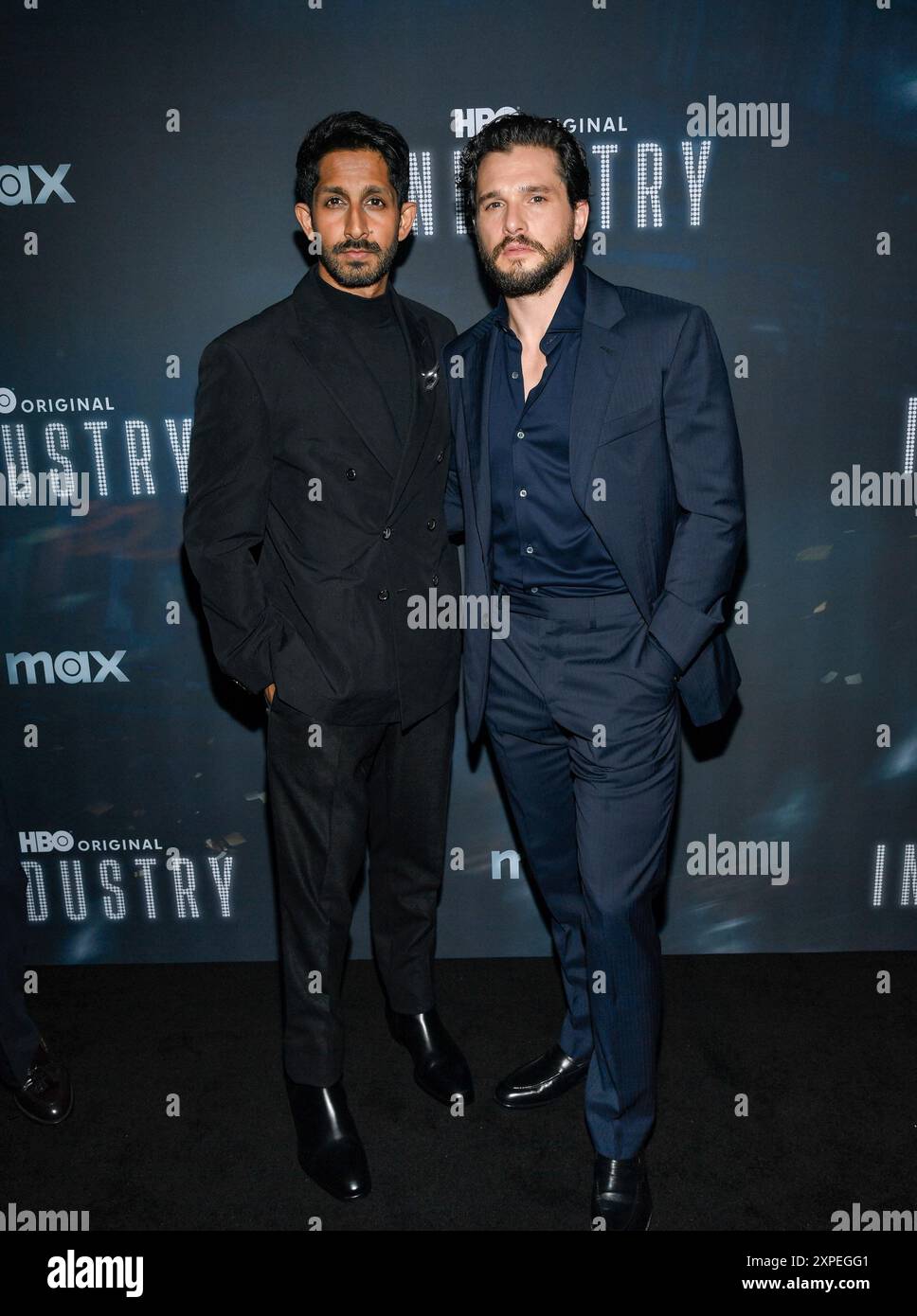 Sagar Radia, left, and Kit Harington attend the "Industry" season three ...