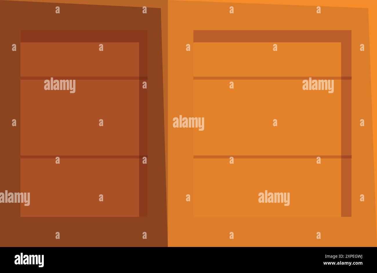 Empty wooden cabinet with open doors revealing empty shelves, perfect ...