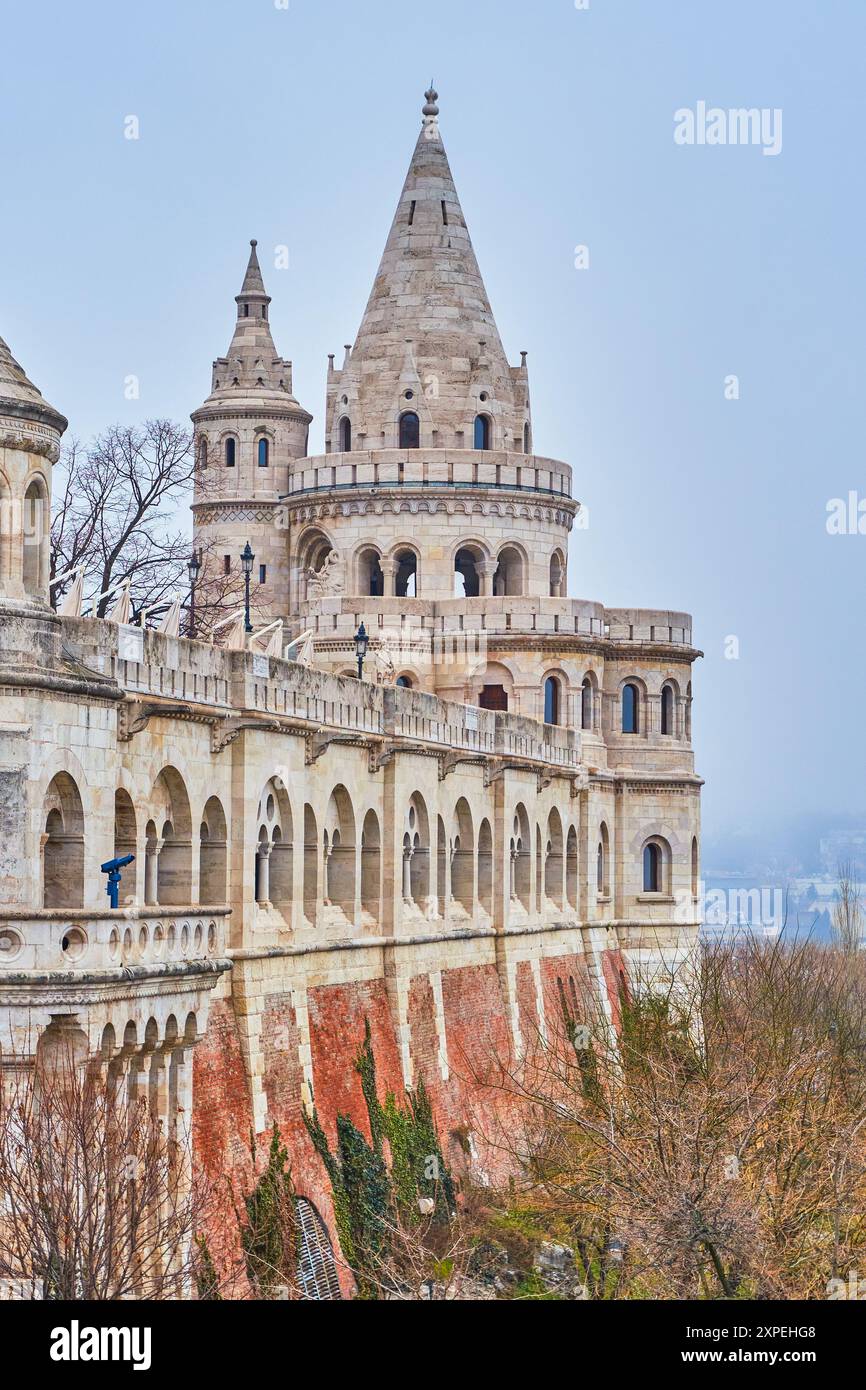 The stone towers of the Fisherman's Bastion, one of the most famous ...
