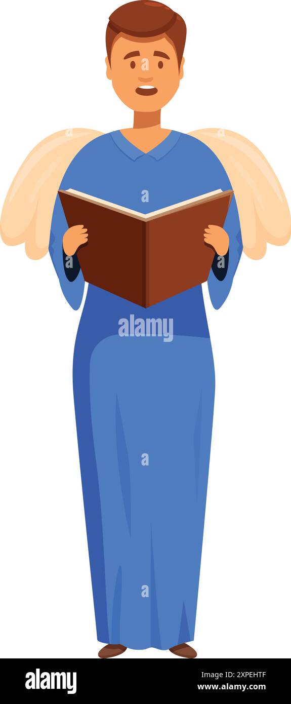 Young man in angel costume with wings is reading bible hi-res stock photography and images - Alamy