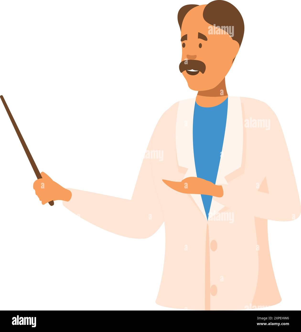 Doctor wearing white coat explaining hi-res stock photography and ...
