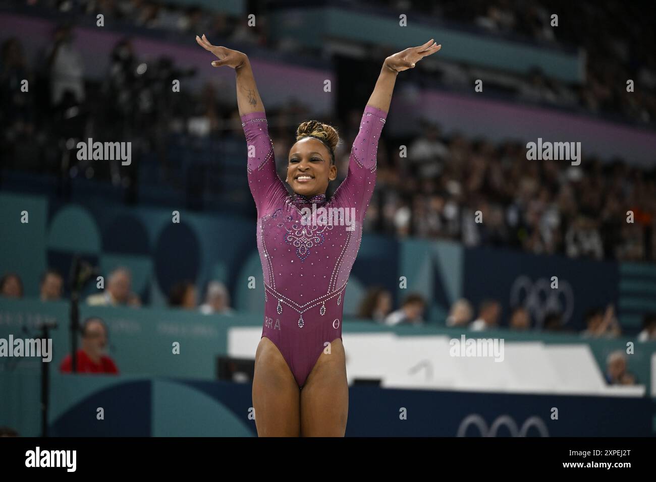 Paris-France, August 5, 2024, artistic gymnastics. Rebeca Andrade wins ...