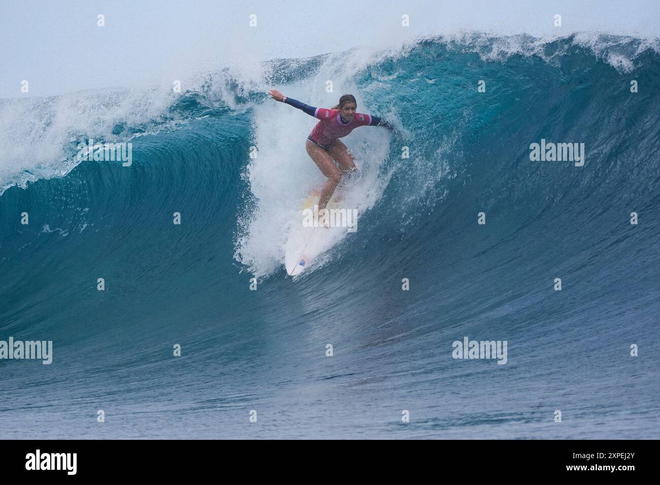 Caroline Marks, of the United States, surfs during the gold medal match ...