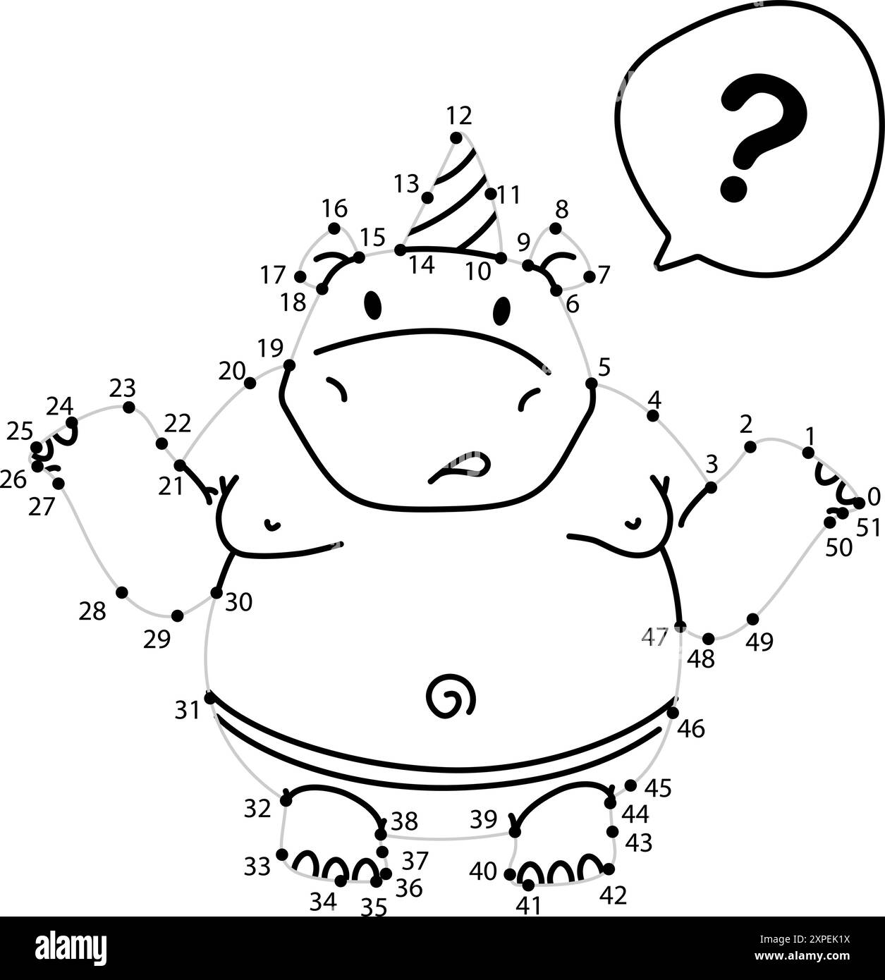 Connect the dots game. hippo printable worksheet for kids. Can be used ...