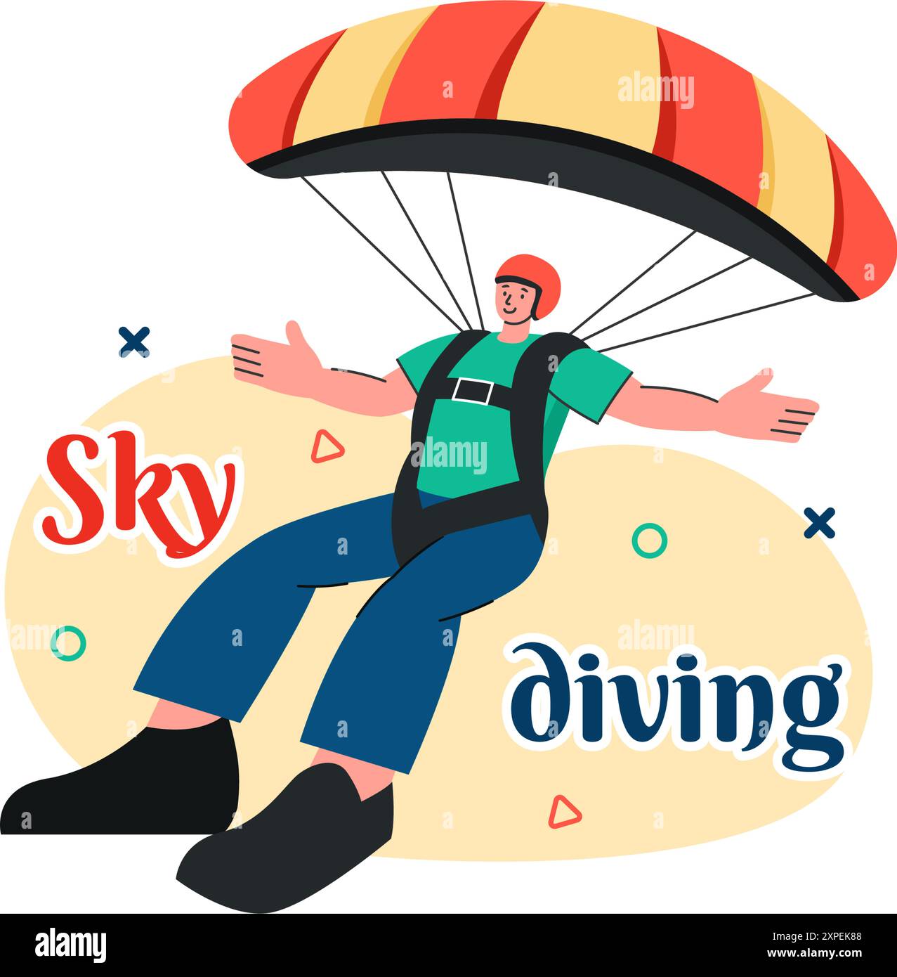 Skydiver man vector extreme adrenaline hi-res stock photography and ...