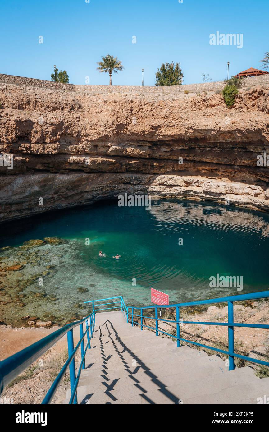 Bimmah Sinkhole, turquoise swimming spot in Oman, close to Wadi Shab ...