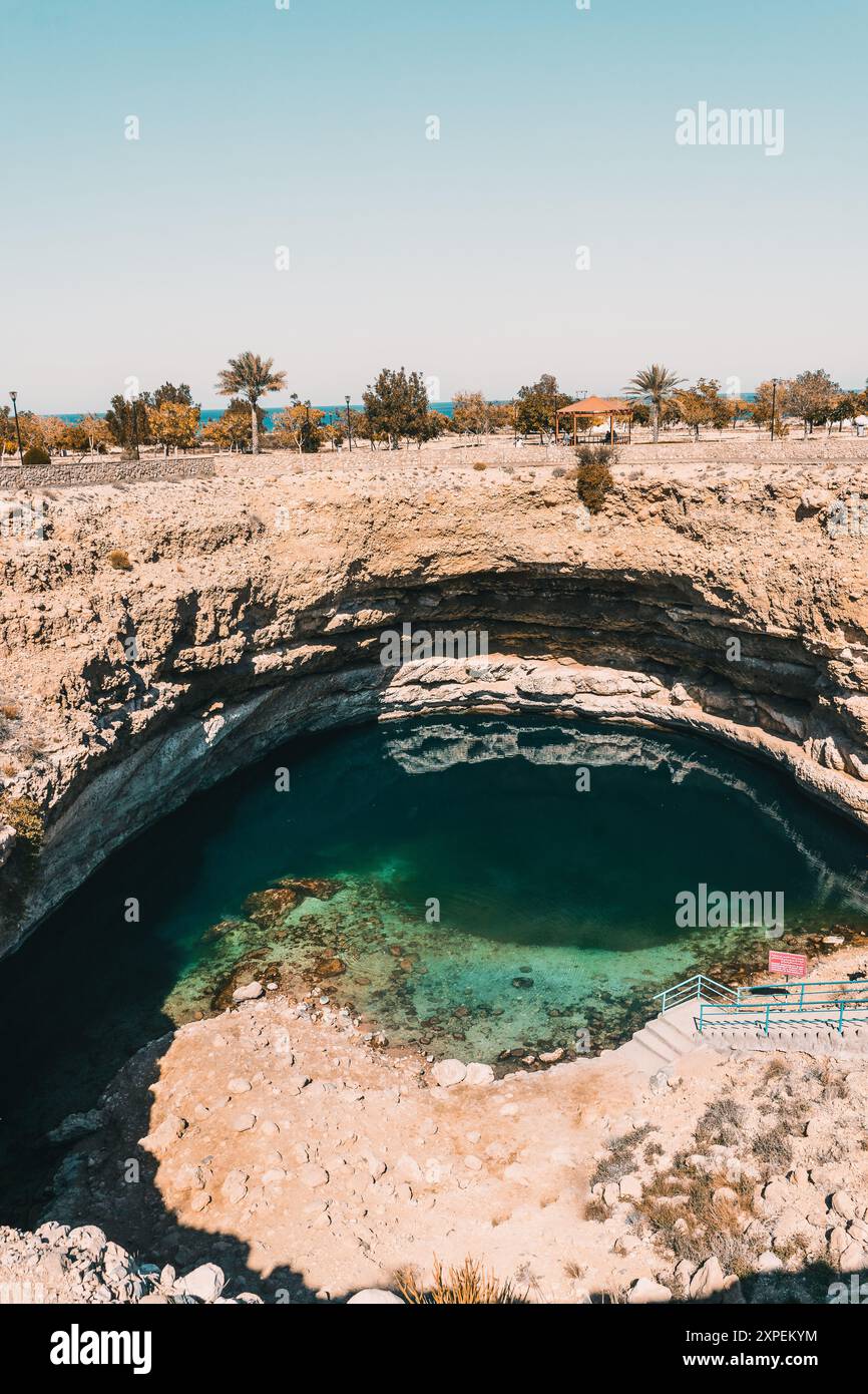 Bimmah Sinkhole, turquoise swimming spot in Oman, close to Wadi Shab ...