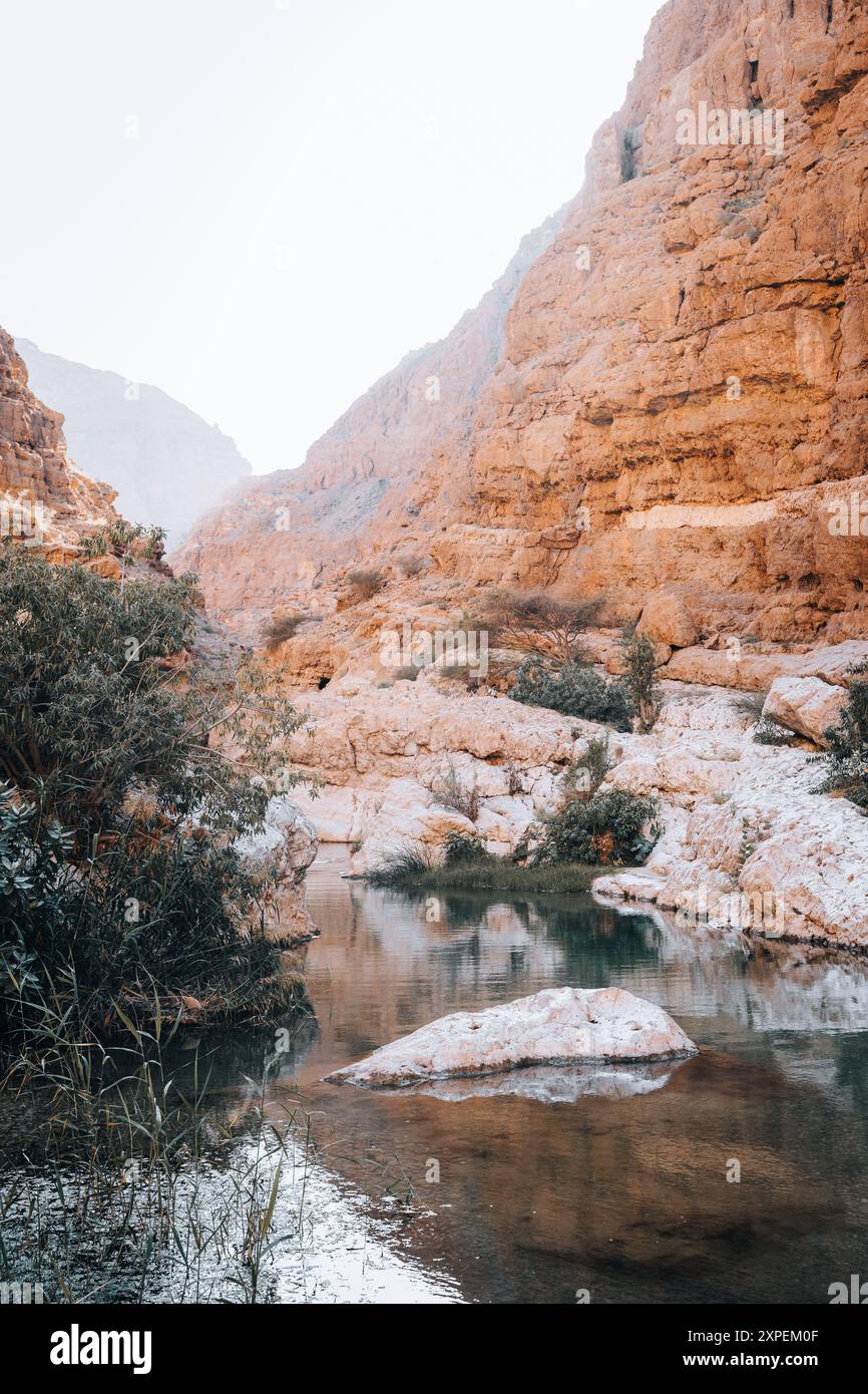 Wadi Shab, Canyon, valley, oasis with blue waters to swim close to ...