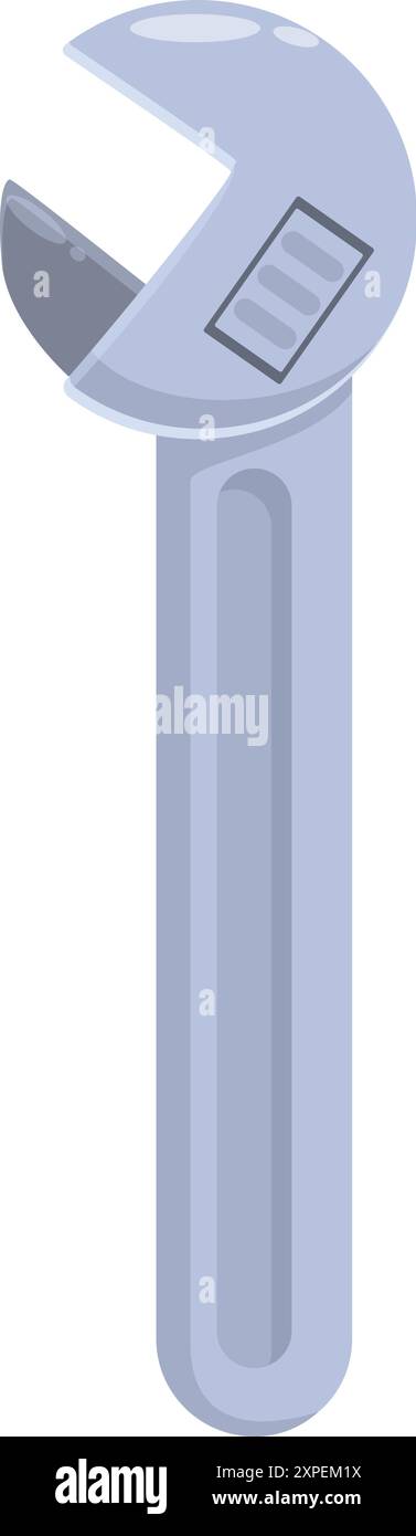 Steel adjustable wrench standing upright, ready for use in a plumbing ...