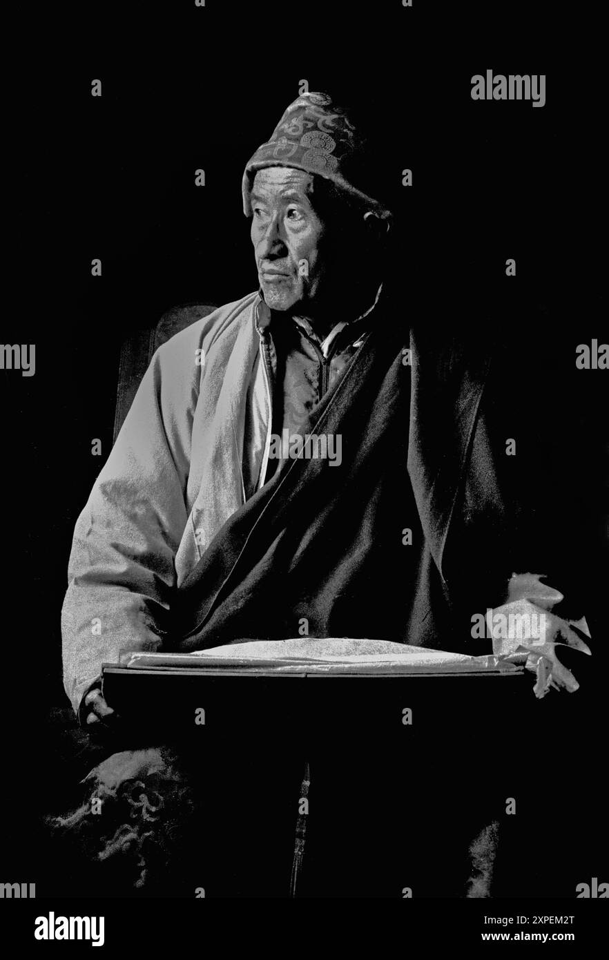 The head lama of Serlo Monastery in the village of Jumbesi - Solu ...