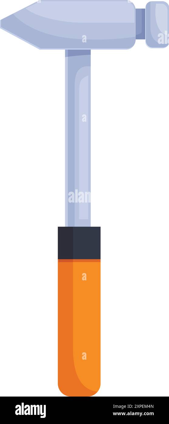 Metalwork hammer striking with wooden handle for construction and ...