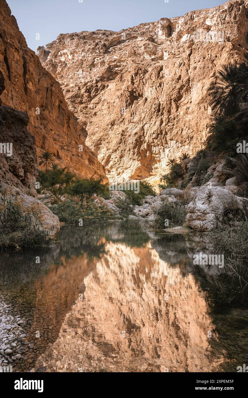 Wadi Shab, Canyon, valley, oasis with blue waters to swim close to ...