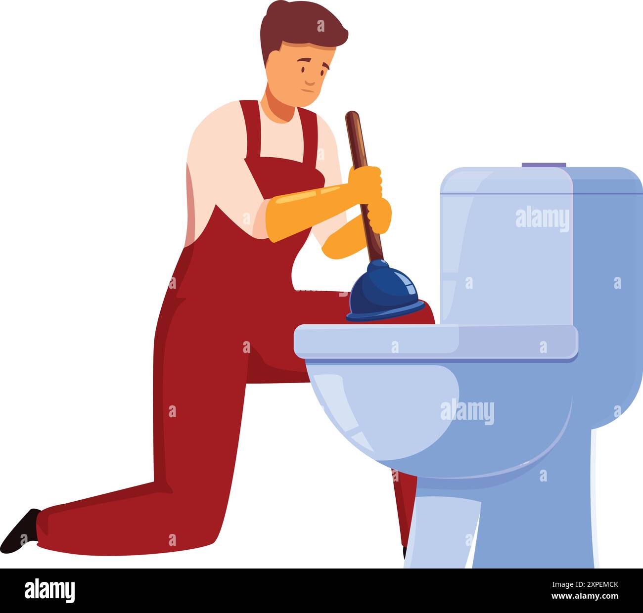 Man wearing overalls cleaning Stock Vector Images - Alamy