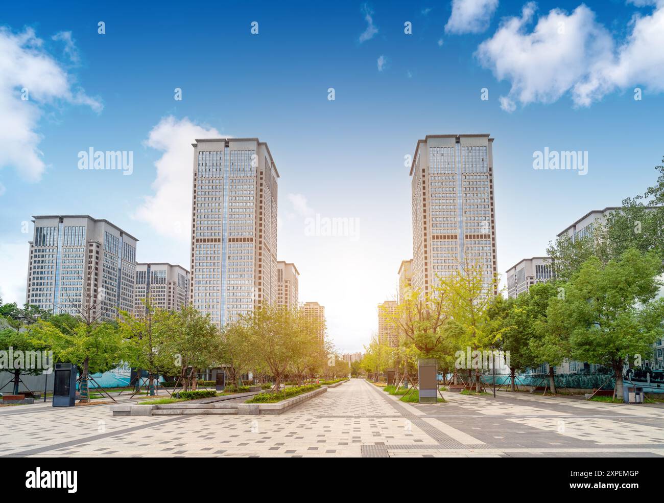 The skyscrapers in the financial district, Wuhan, Hubei, China Stock ...