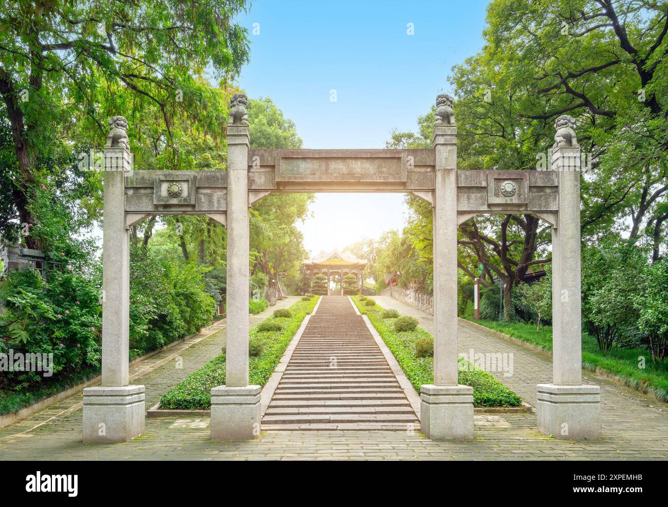 The ancient buildings in Tianxin Pavilion Park, Changsha, China Stock ...