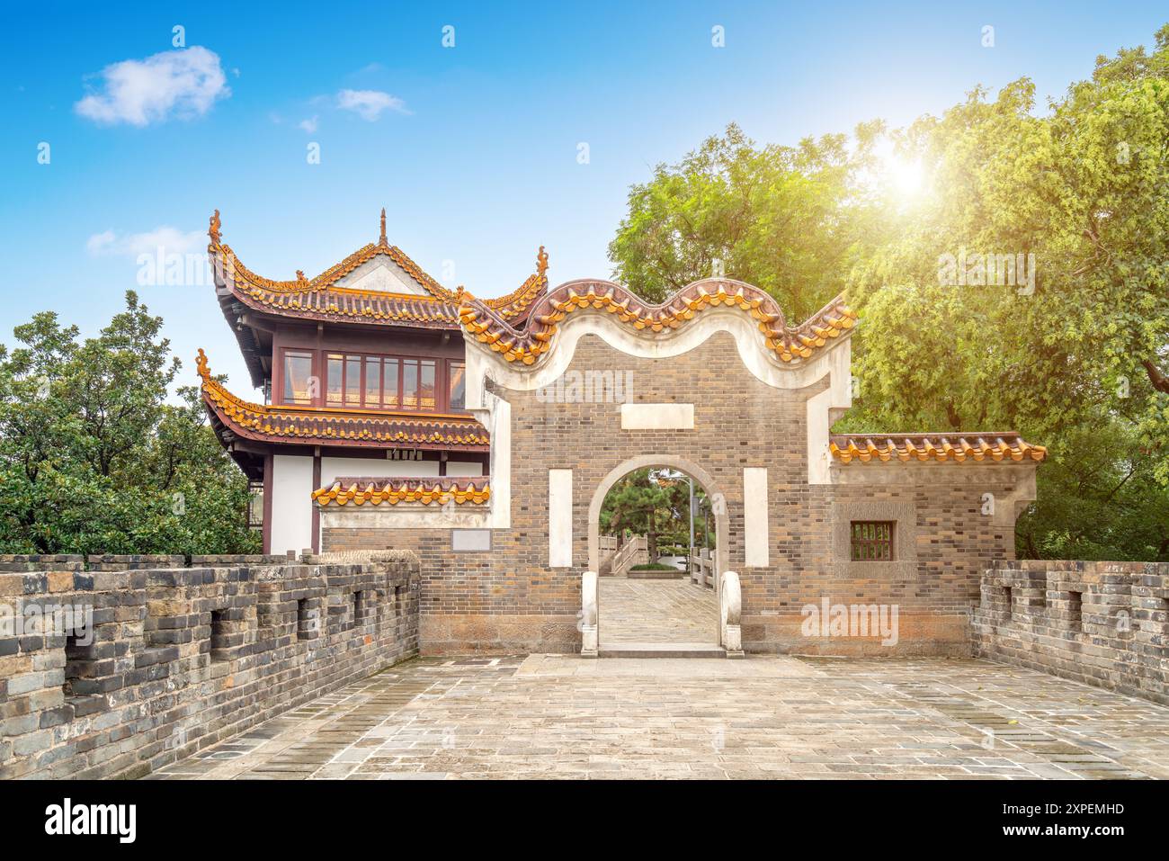 The ancient buildings in Tianxin Pavilion Park, Changsha, China Stock ...