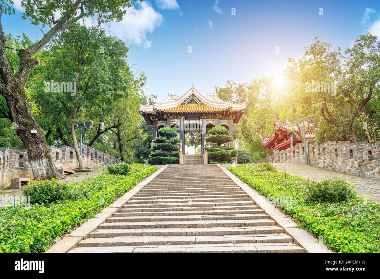 The ancient buildings in Tianxin Pavilion Park, Changsha, China Stock ...