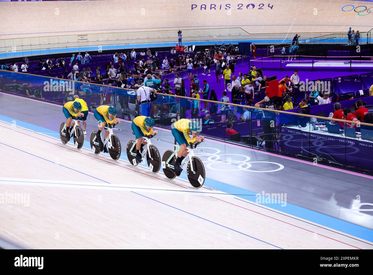 Paris, France, 5 August, 2024. Team Australia during the Cycling Track ...