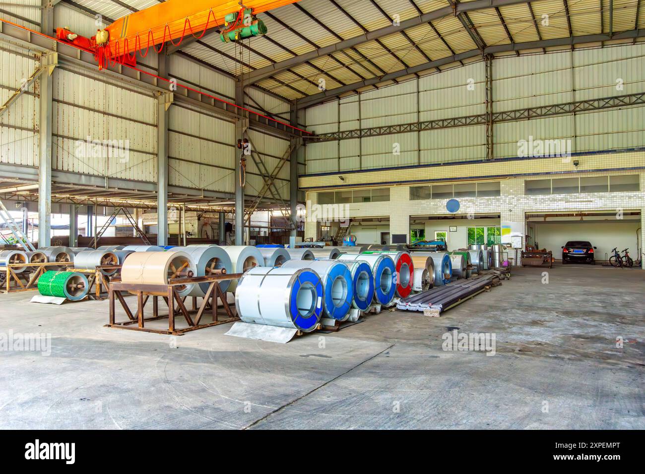 Steel factory floor, stacked with a lot of steel Stock Photo - Alamy