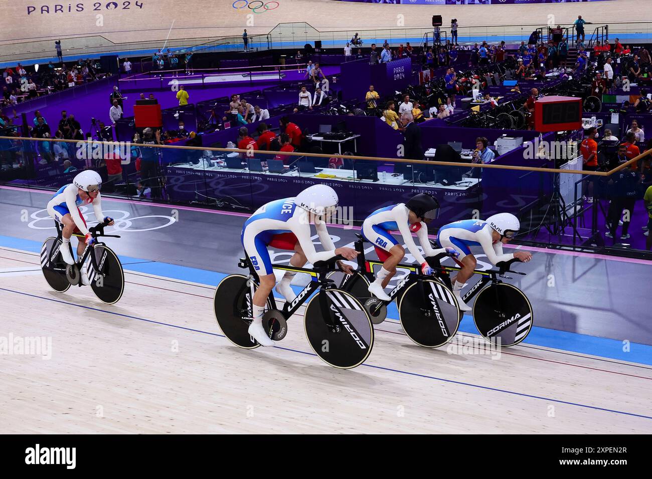 PARIS, FRANCE - AUGUST 05: Team France during the Cycling Track Men's ...