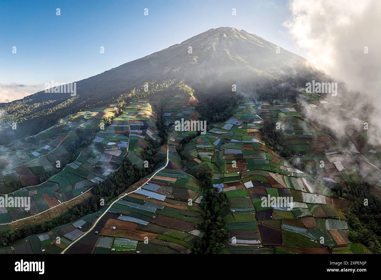 Aerial view of the Nepal van Java, on the slopes of mount Sumbing Stock Photo - Alamy