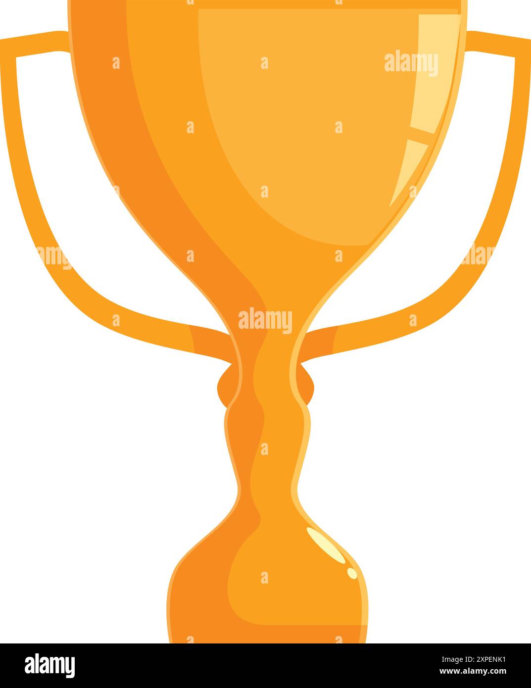 Shiny gold trophy standing on a white background, symbolizing ...