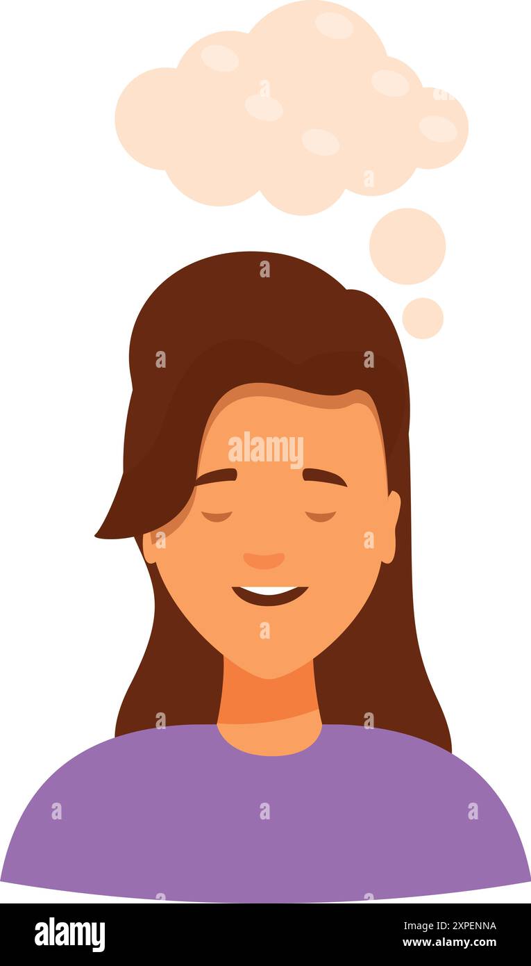 One woman thinking eyes closed Stock Vector Images - Alamy