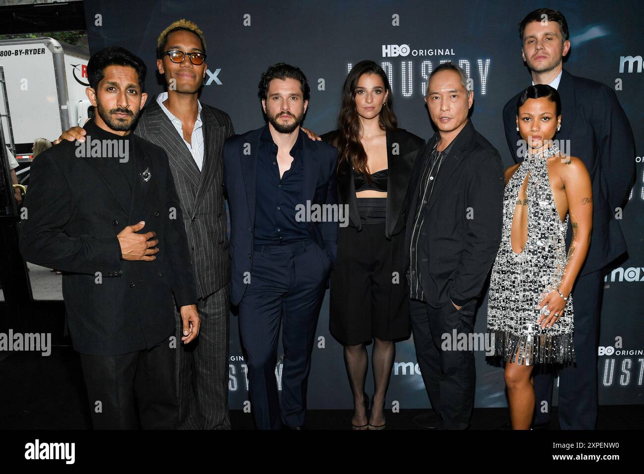 Sagar Radia, from left, Mickey Down, Kit Harington, Marisa Abela, Ken ...