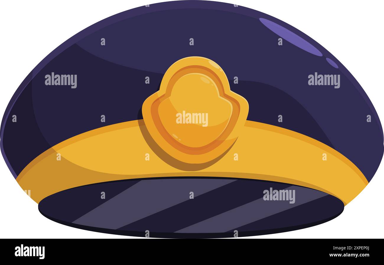 Blue police hat with golden badge representing law enforcement ...
