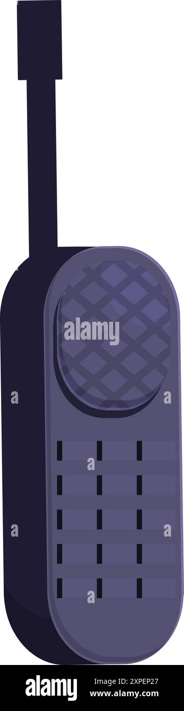 Portable radio transmitter with antenna standing upright, ready for communication Stock Vector ...