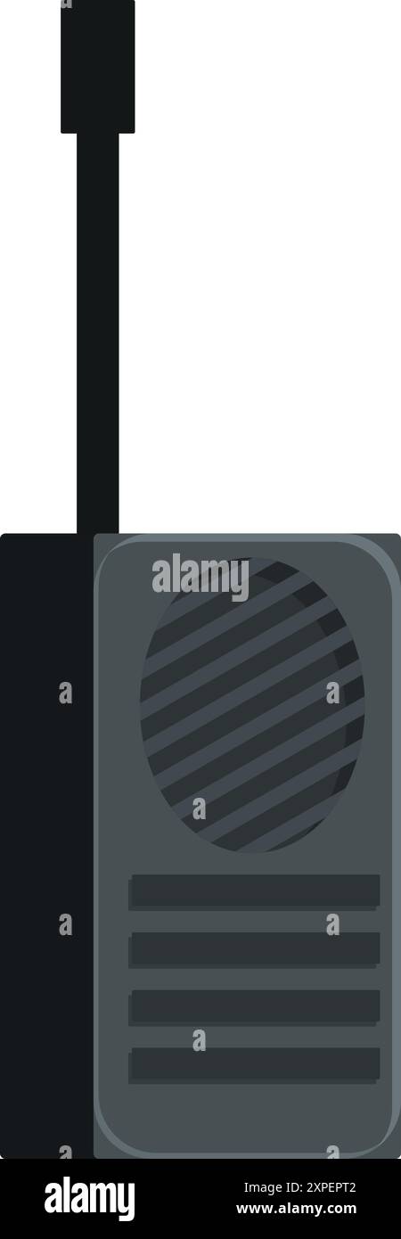 Portable radio device with an antenna is transmitting signals using wireless technology Stock ...