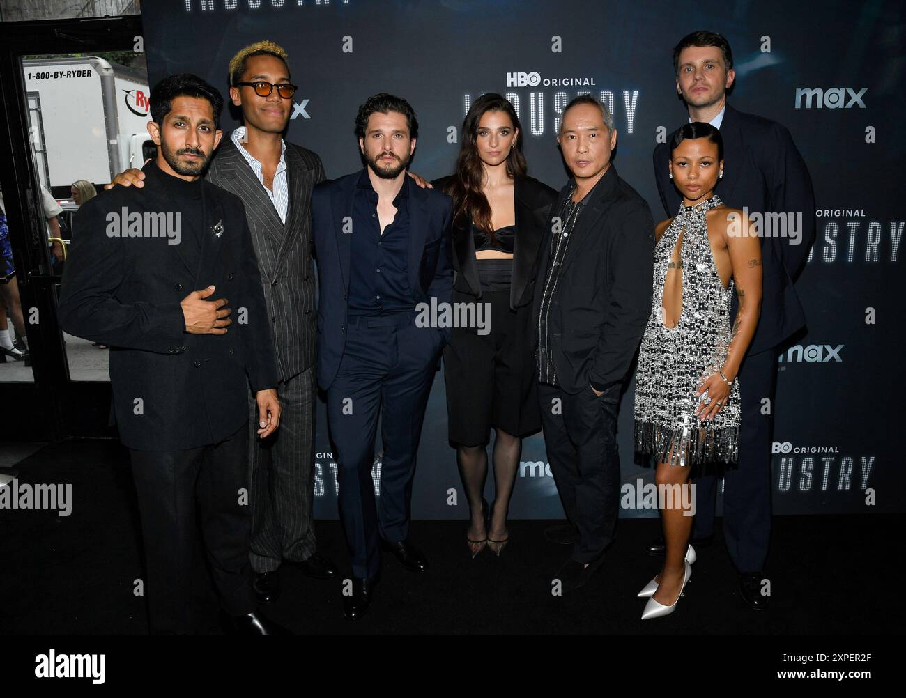 Sagar Radia, from left, Mickey Down, Kit Harington, Marisa Abela, Ken ...
