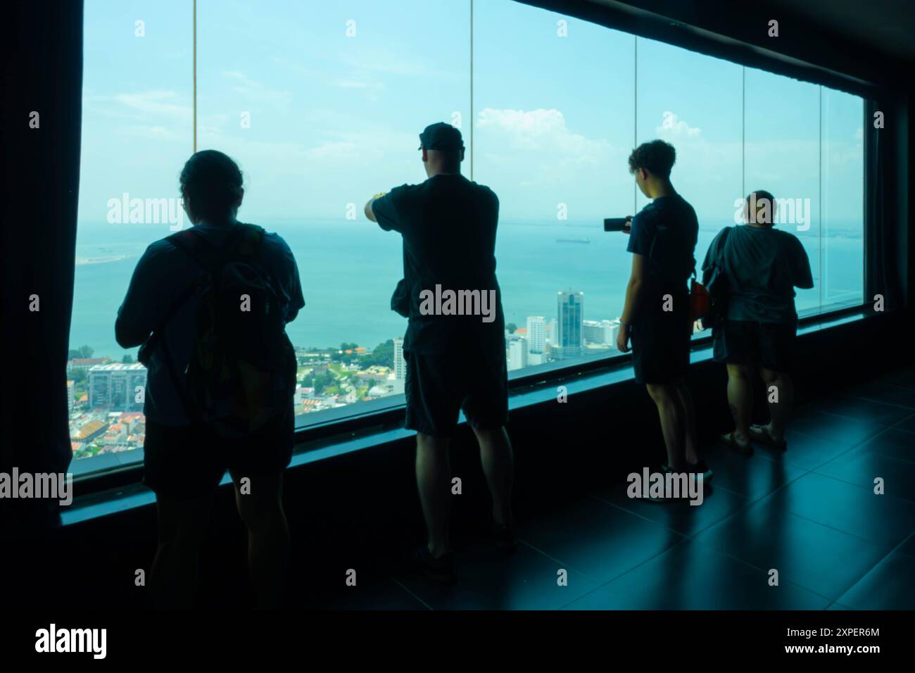 Observation window at 'The Top', Komtar Tower, George Town, Penang ...