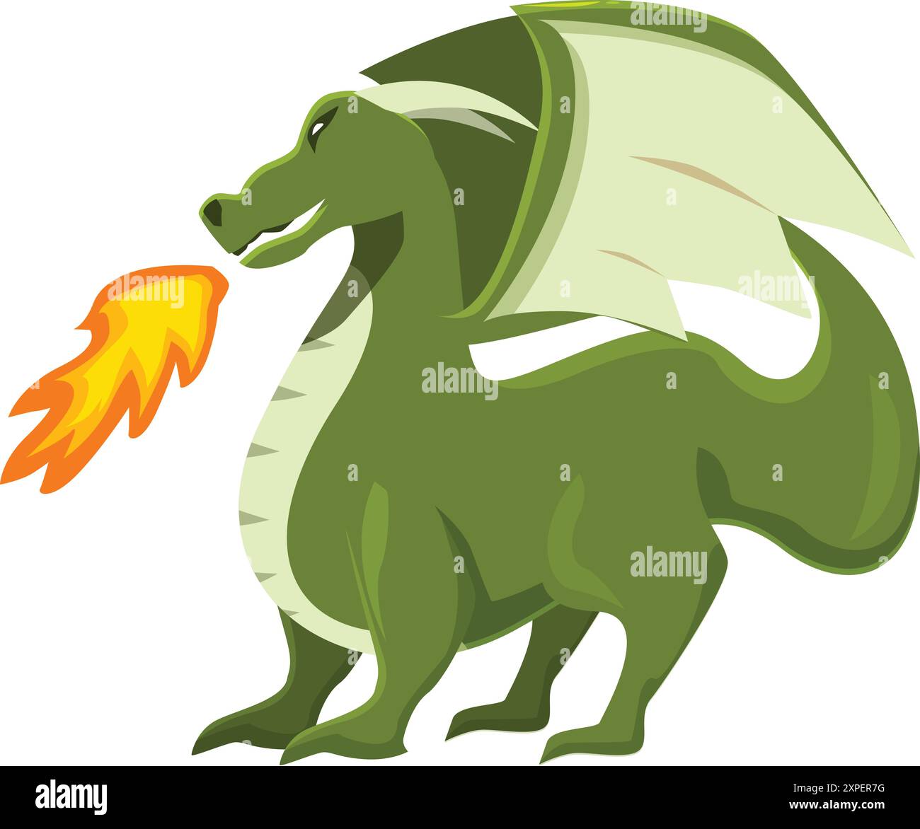 Fantasy Dragon Green Big A Large Green Dragon Sits In A Forest Looking