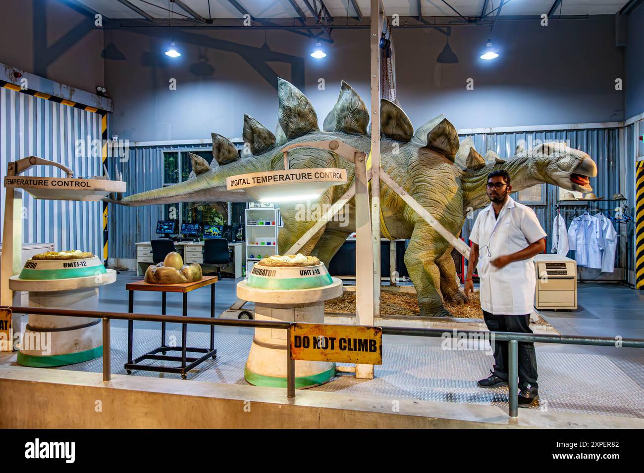 An actor plays the part of a palaeontologist at a tourist attraction in ...