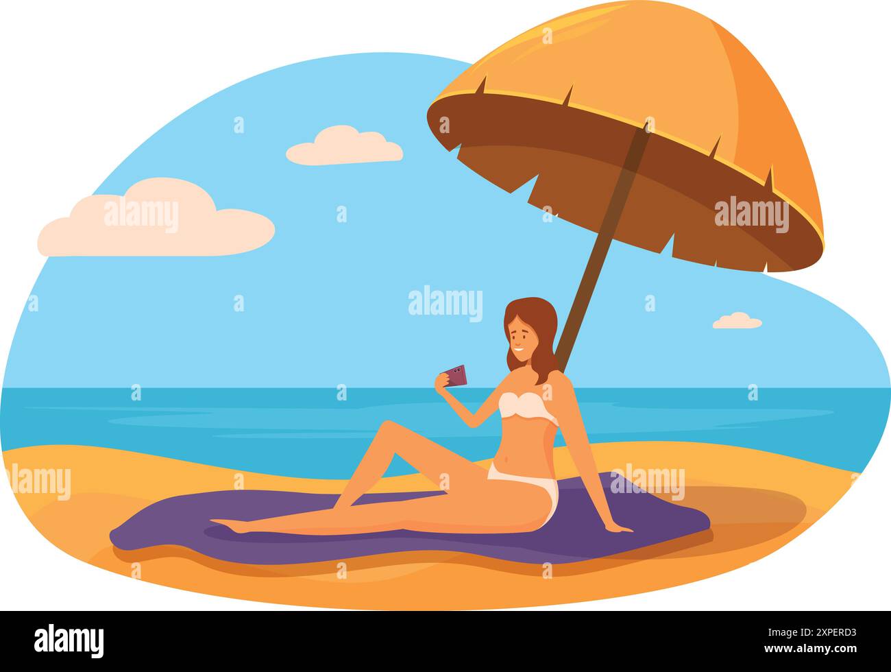 Cheerful beautiful woman enjoying Stock Vector Images - Alamy