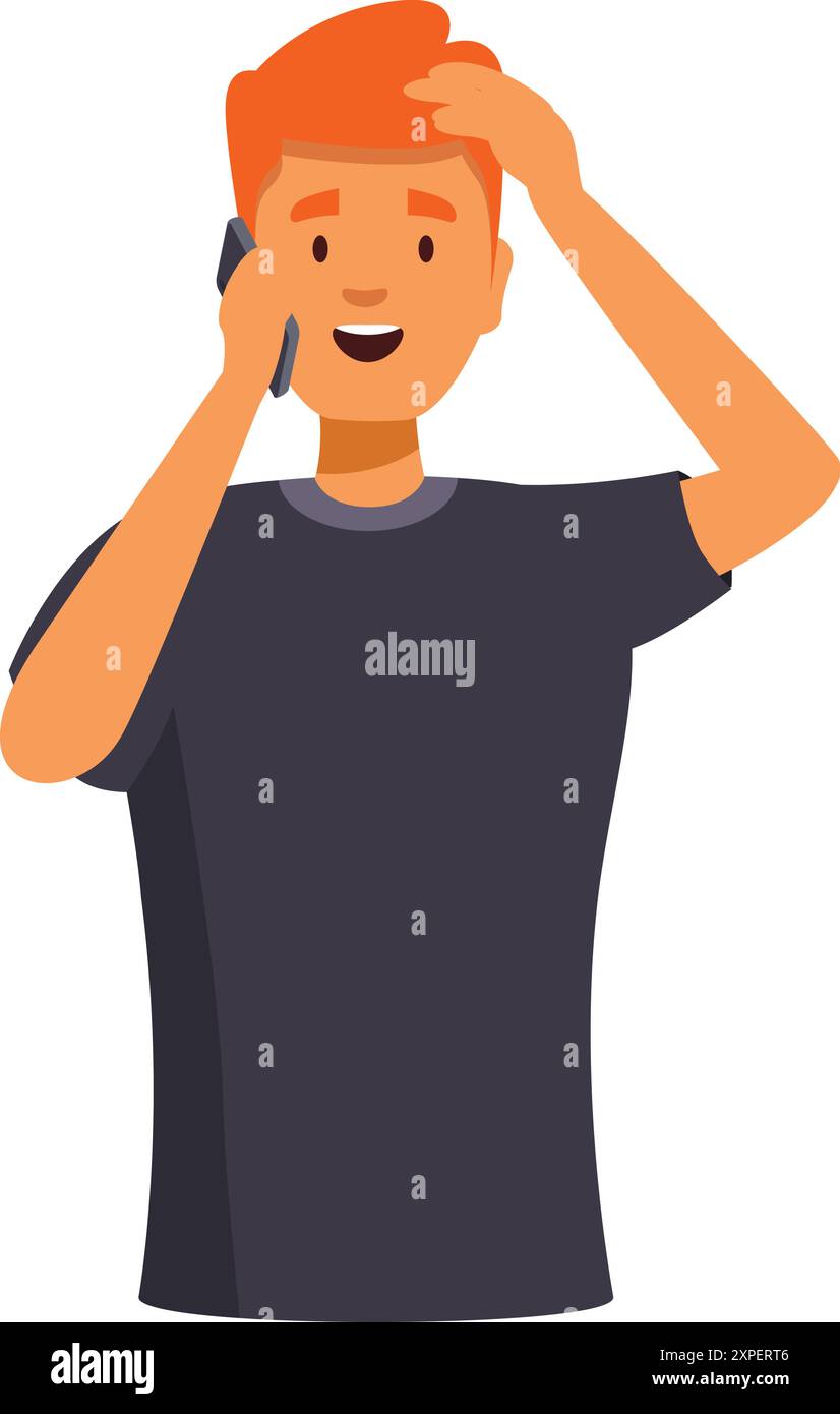 Man holding mobile phone ear Stock Vector Images - Alamy