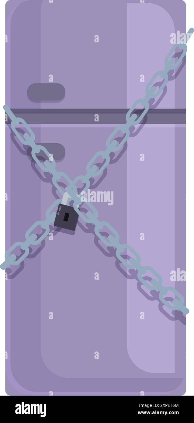 Refrigerator with a chain and padlock is representing dieting, healthy ... Refrigerator with a chain and padlock is representing dieting, healthy ...