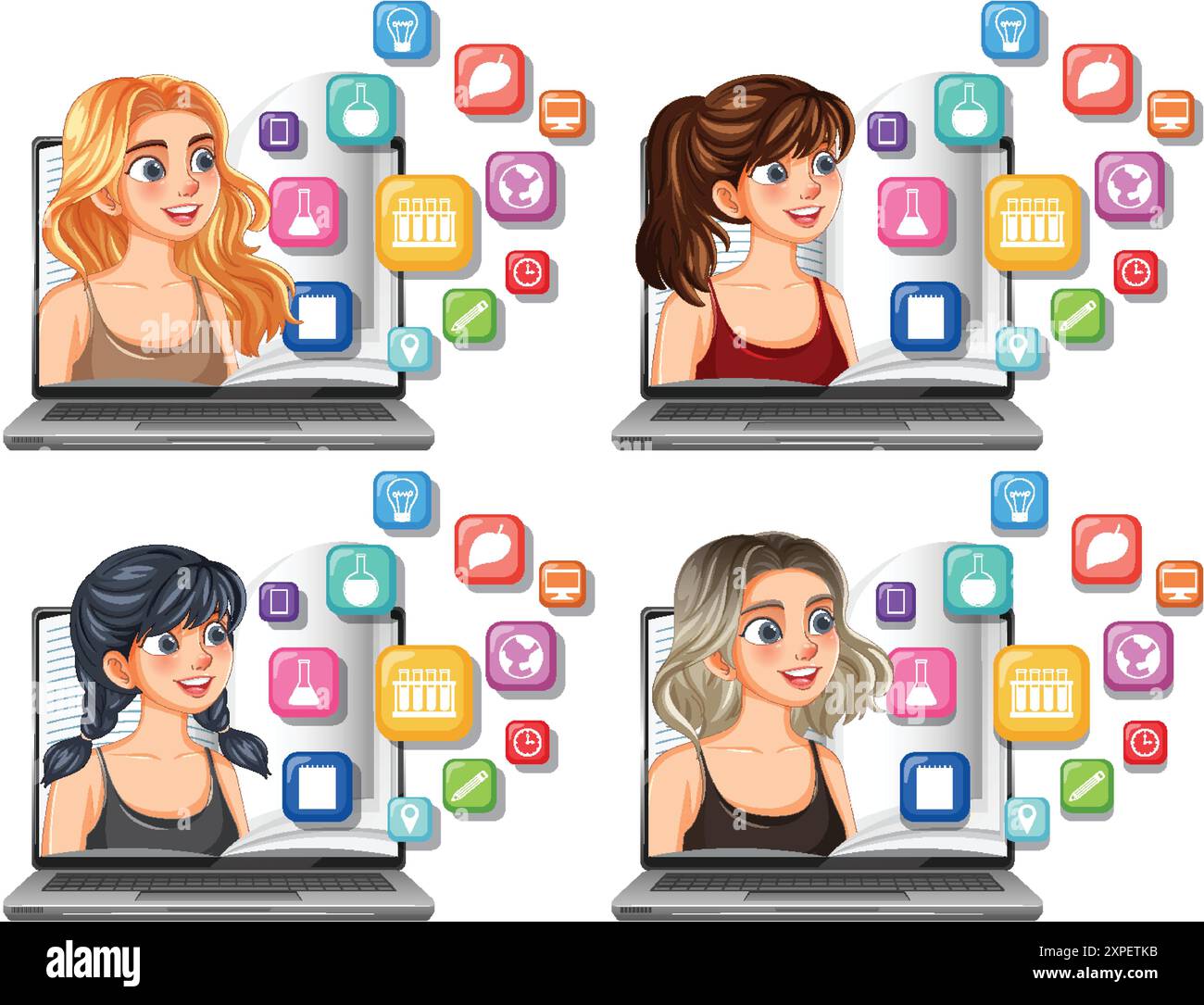 Four courses Stock Vector Images - Alamy