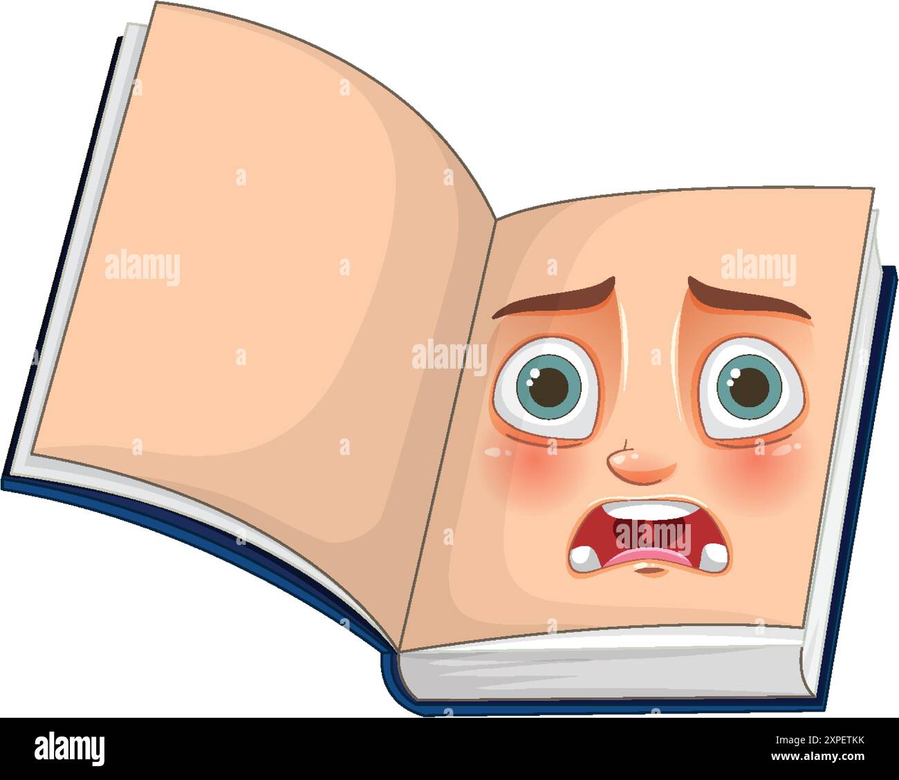 An open book with a scared face Stock Vector Image & Art - Alamy