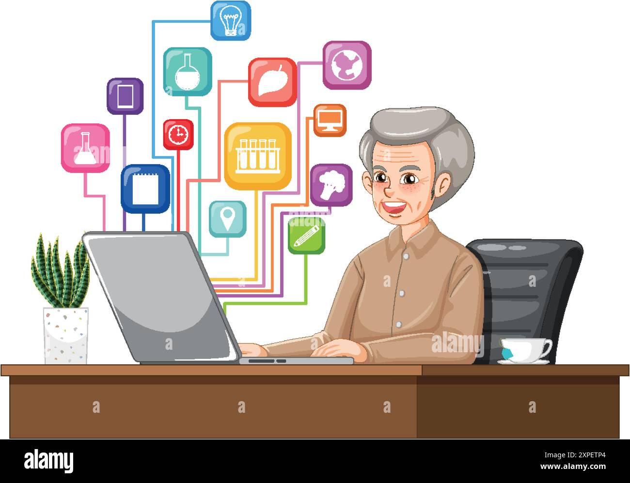 Elderly concentration Stock Vector Images - Alamy