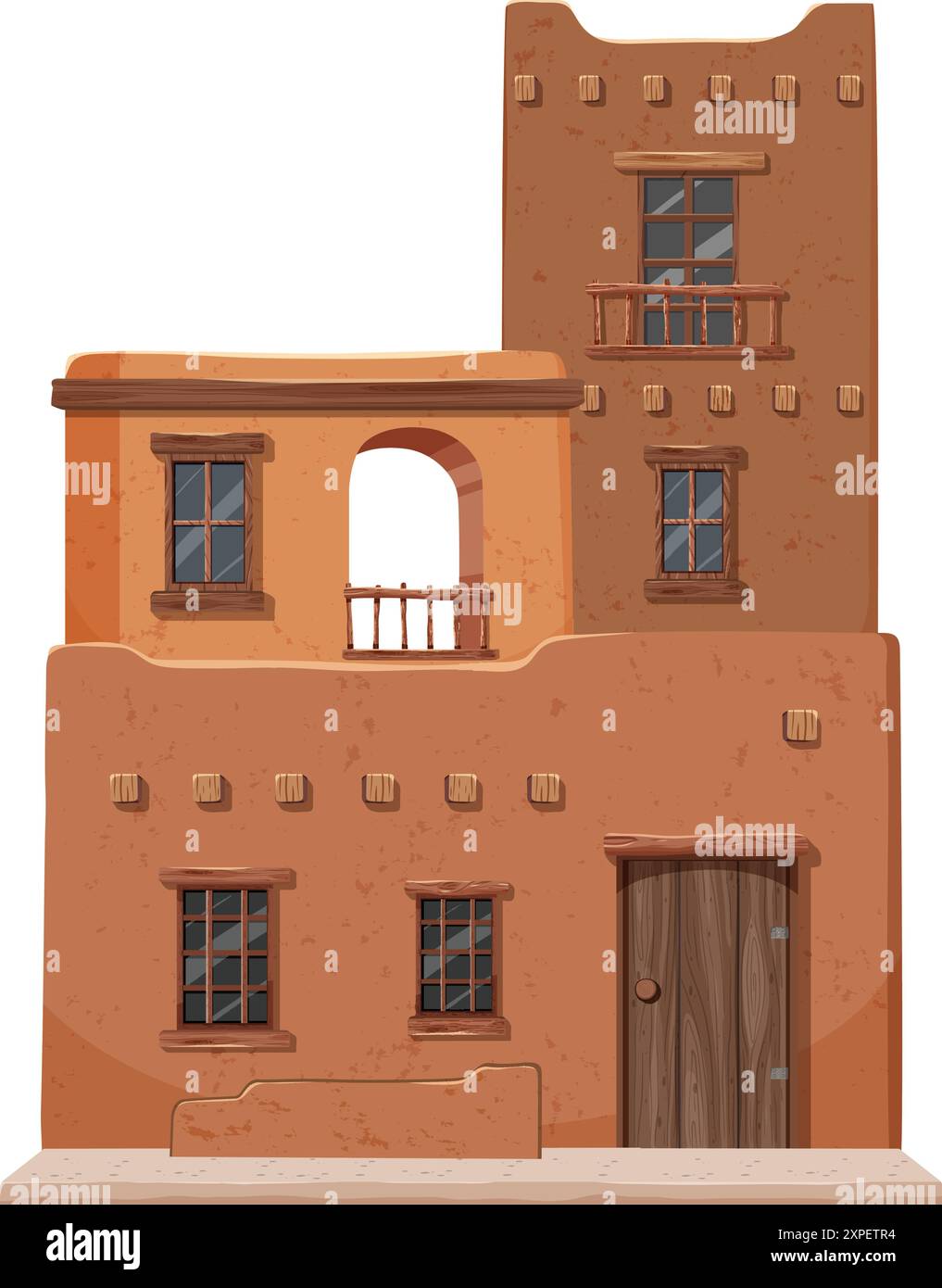 Illustration of a classic Mexican adobe house Stock Vector Image & Art ...